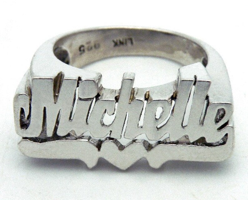Michelle Name Ring in Sterling Silver - Etsy