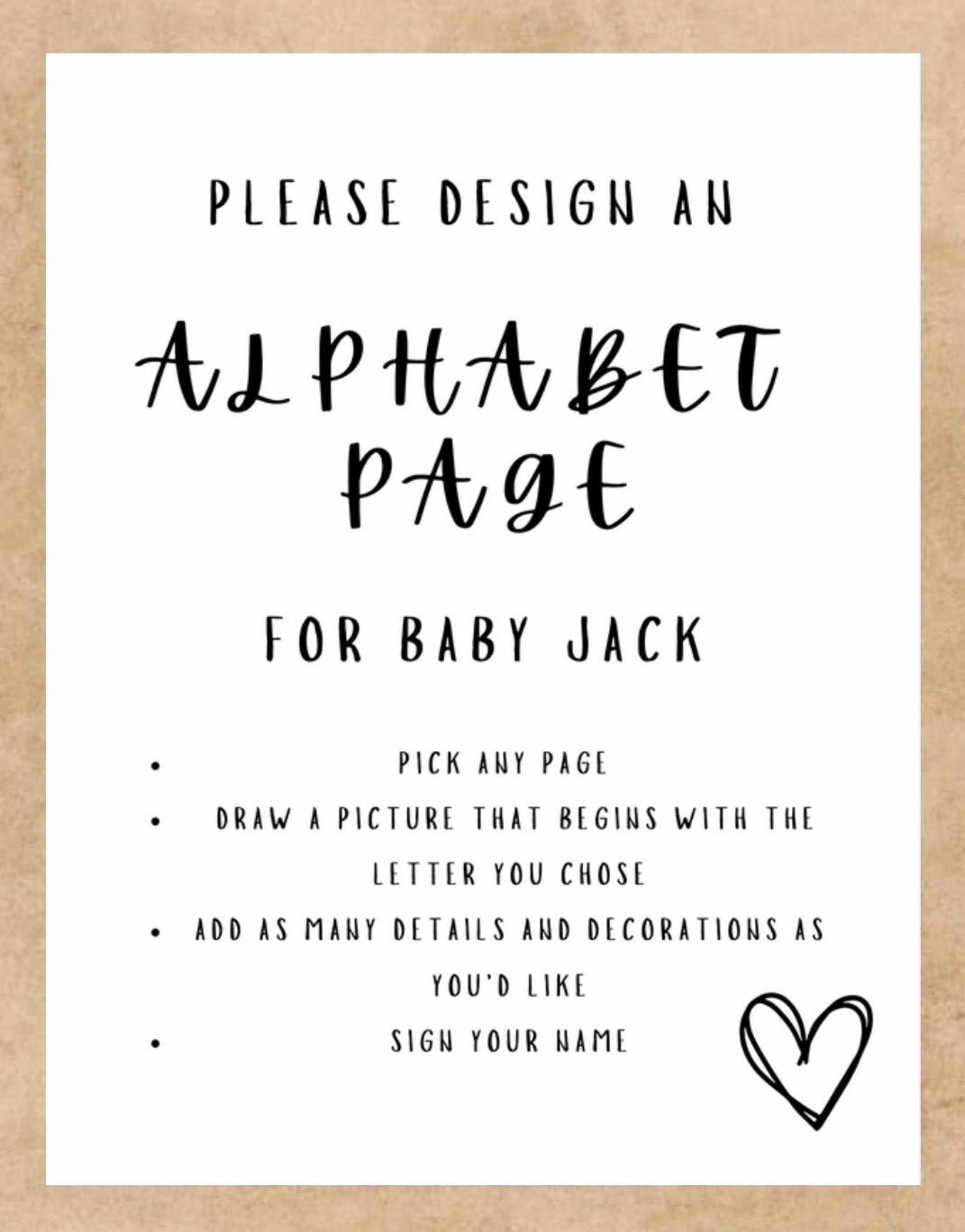 ABC BOOK Template for Baby Showers, Printable, Editable. Baby’s First ...