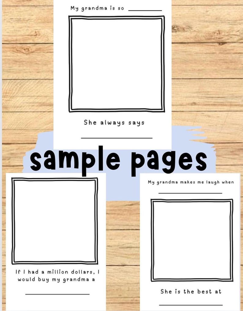 A Book About My Grandma Fill in the Blank. Grandmother DIY Gift. All ...