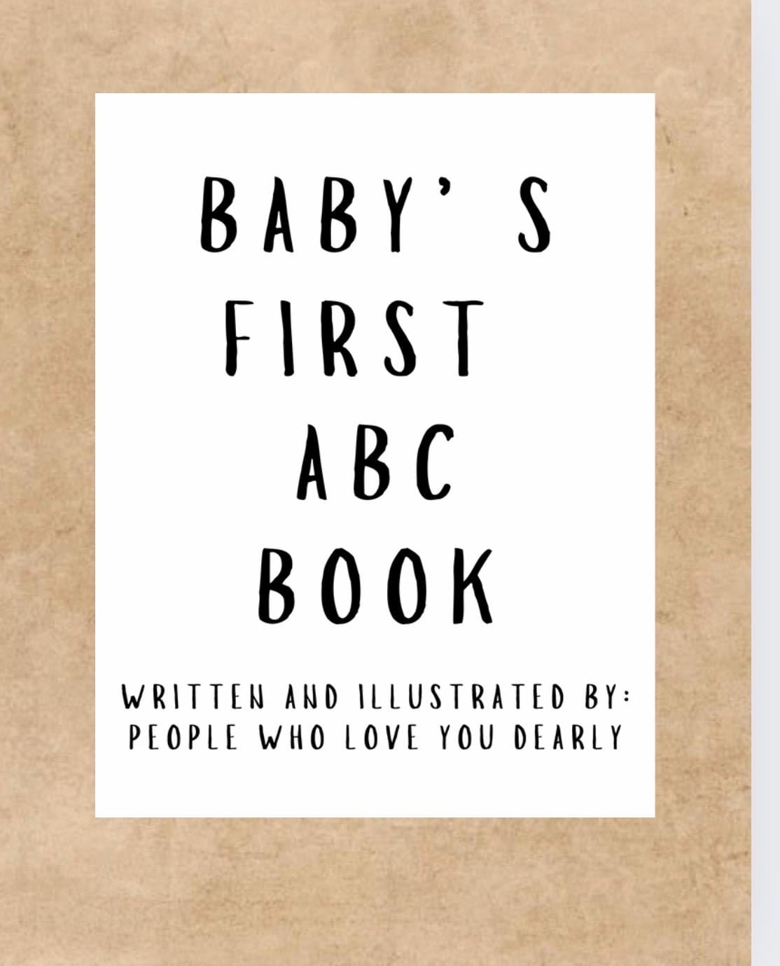 ABC BOOK Template for Baby Showers, Printable, Editable. Baby’s First ...