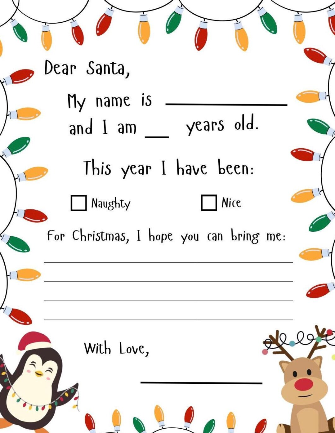 Printable Christmas Scavenger Hunt Letters to Santa Activity Bundle for ...