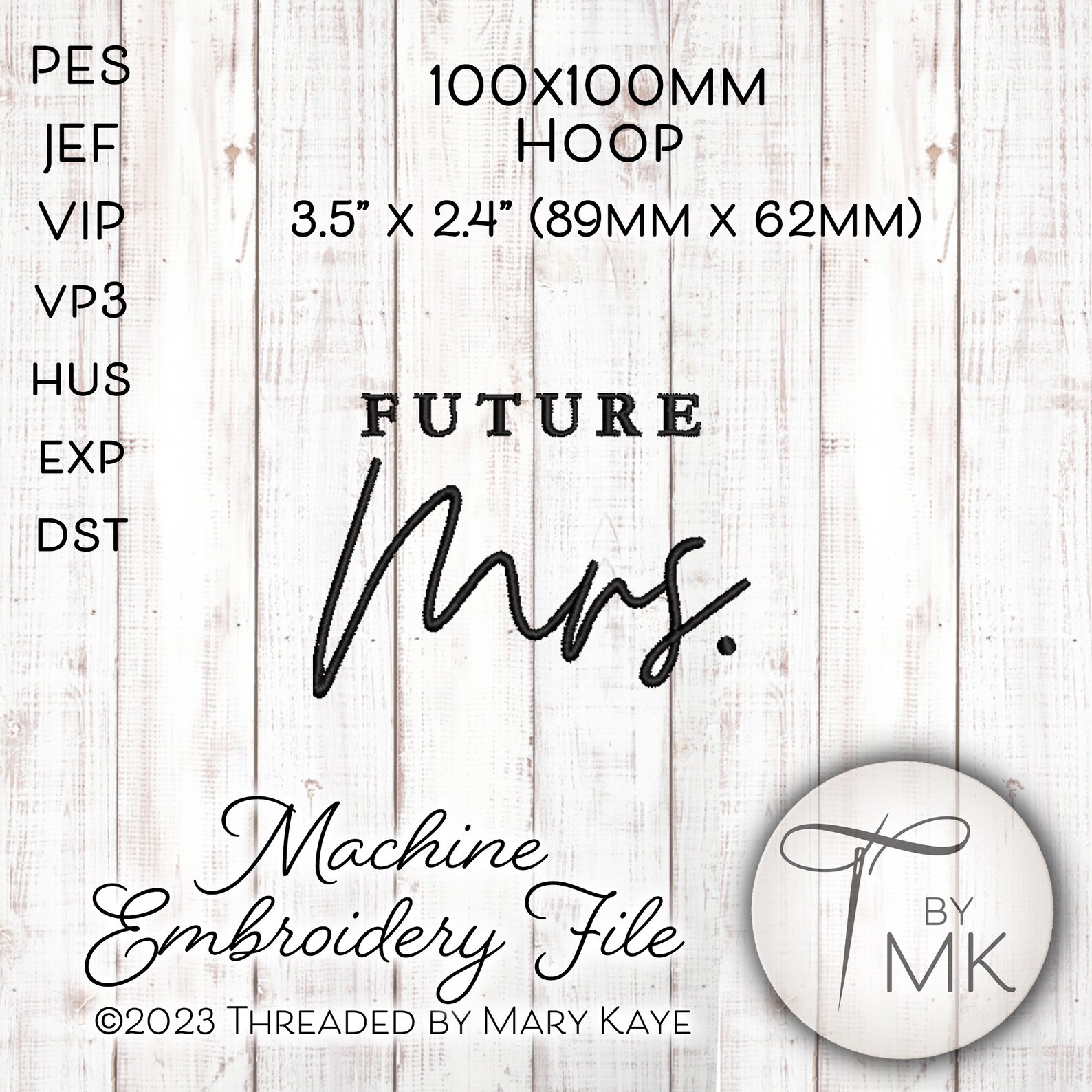 Embroidery Pattern - Future Mrs. - Left Chest Size - Etsy