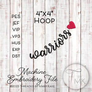Embroidery Pattern - Warriors - Curved Neckline Text - Curved Words on ...