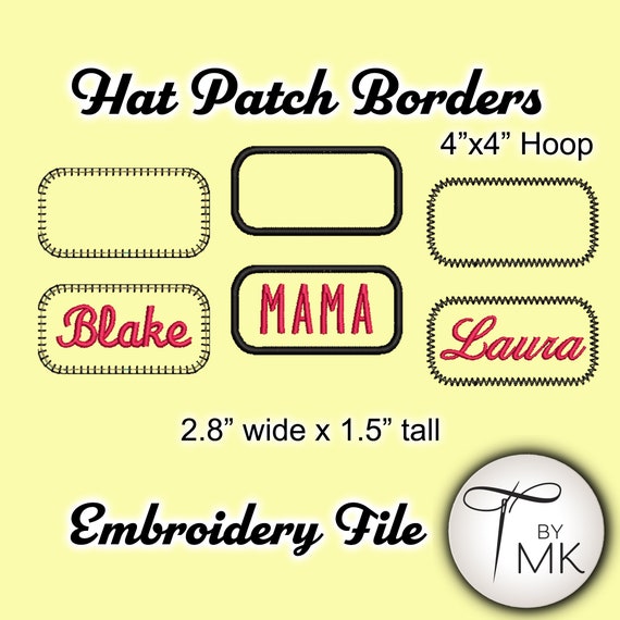 Embroidery Pattern Patch Border Rectangle Hat Patch - Etsy