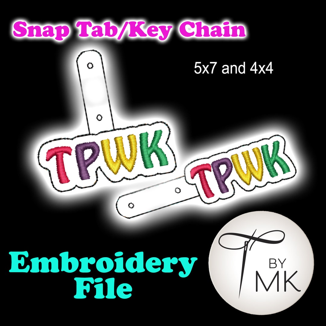 Embroidery Pattern - HS TPWK Key Fob - Snap Tab - Etsy