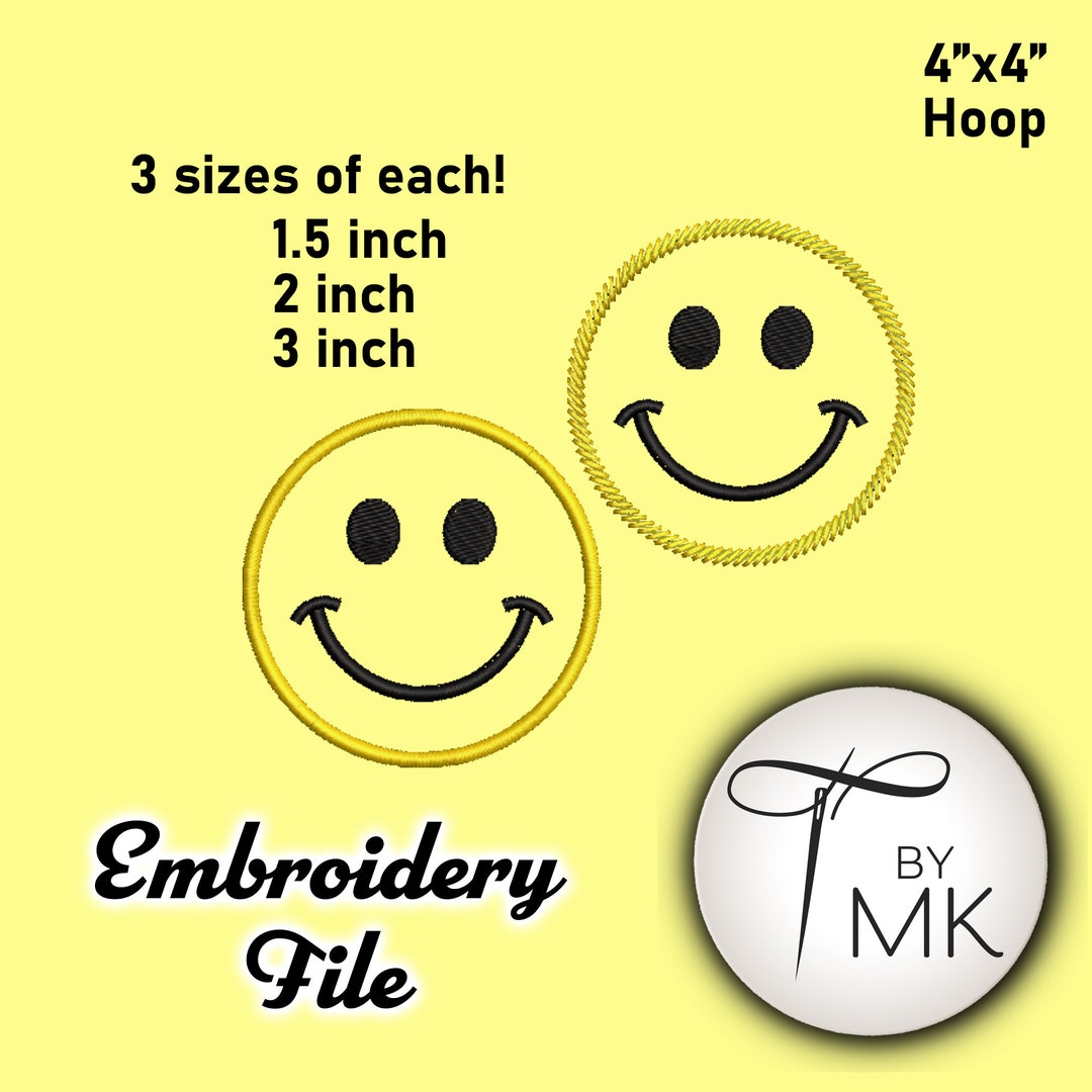 Embroidery Pattern - Smile Face - Vintage Stitch - Satin Stitch - Etsy