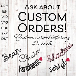 Embroidery Pattern - Meme - Mimi - Curved Neckline Text - Curved Words ...