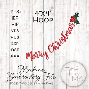 Embroidery Pattern - Merry Christmas - Curved Neckline Text - Curved ...