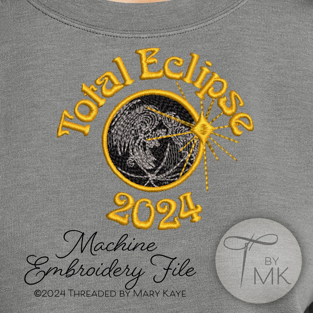 Embroidery Pattern Eclipse 2024 Total Eclipse of the Sun - Etsy