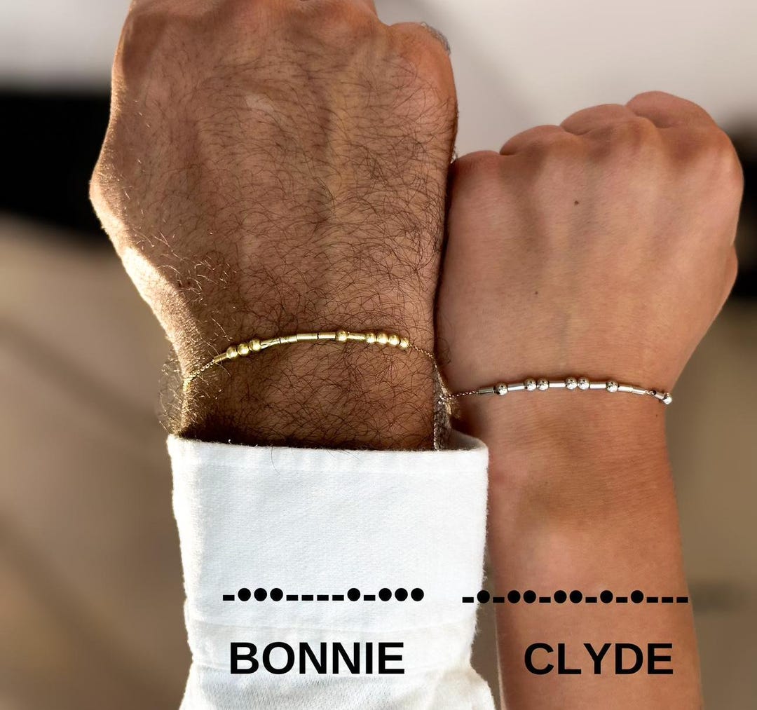 Morse Code Couple Bracelets Set, Personalized Coordinates Bracelets ...