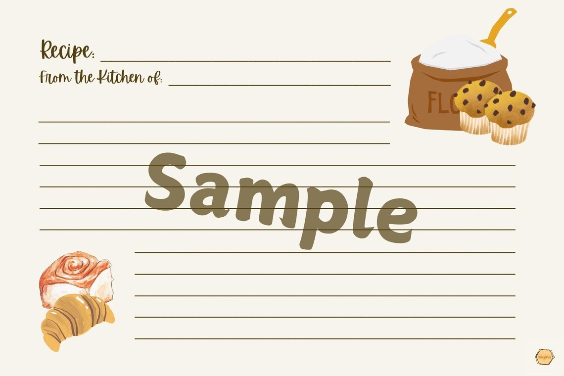 4x6 Recipe Cards | Blank Recipe Cards | Printable Recipe Cards | Recipe ...