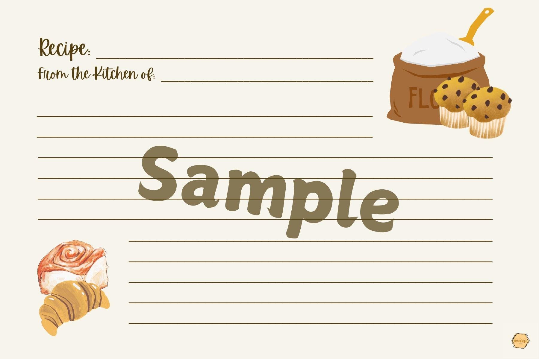 4x6 Recipe Cards | Blank Recipe Cards | Printable Recipe Cards | Recipe ...