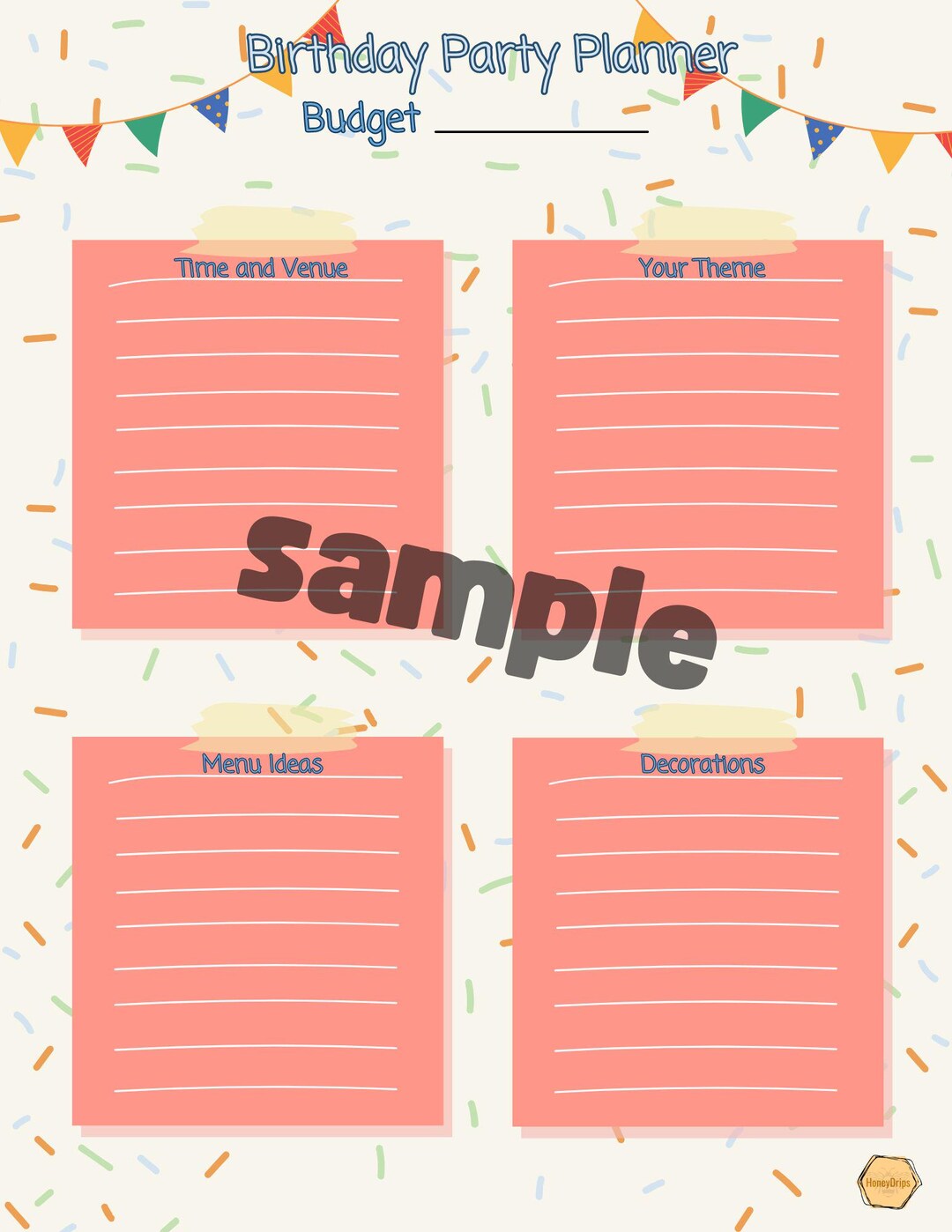 Birthday Party Planner | Printable Party Planner | Party Planner ...
