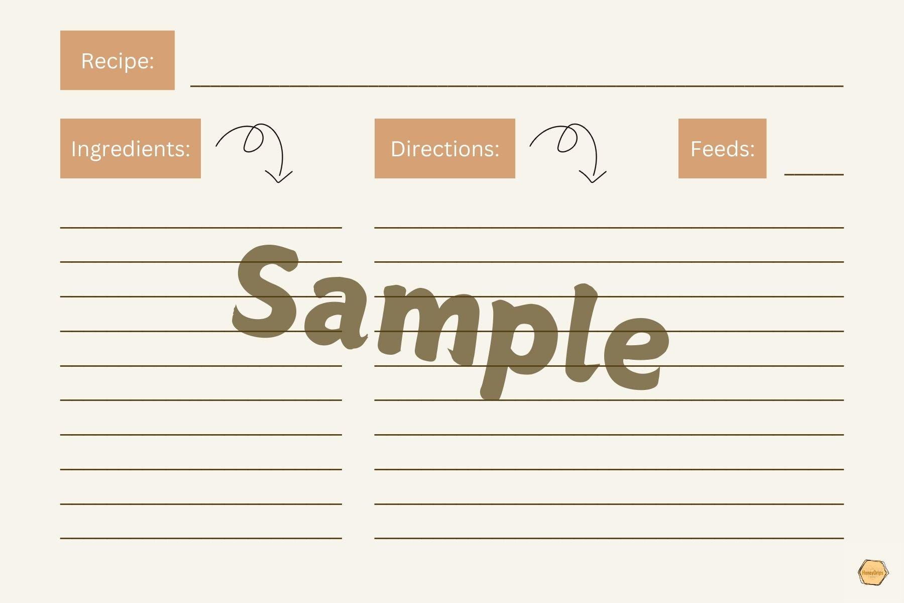 4x6 Recipe Cards | Blank Recipe Cards | Printable Recipe Cards | Recipe ...
