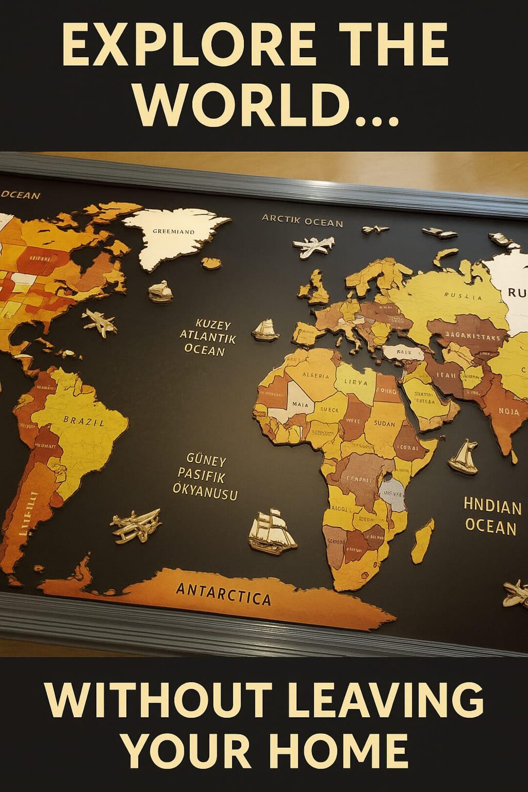 Handmade,3d World Map,luxury Wall Art,relief, Handmade World Map ...