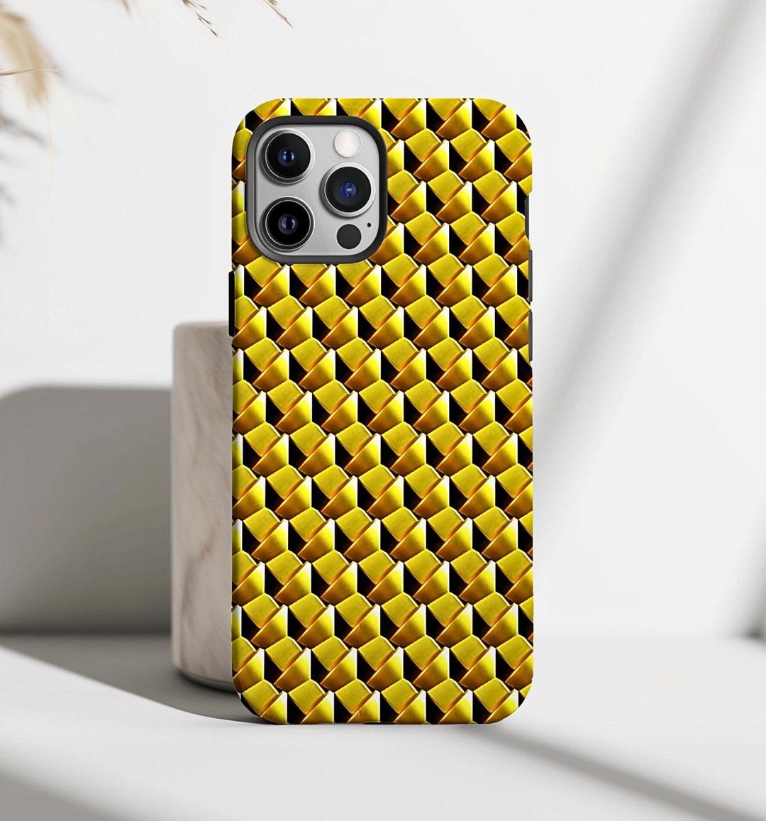 Luxury Gold 3D Phone Case | Metallic Geometric Phone Case | Elegant ...