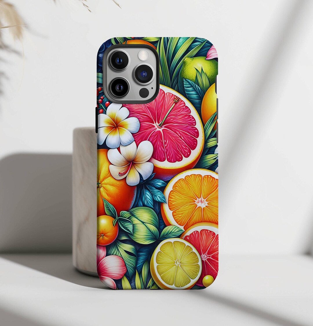 Tropical Grapefruit Phone Case, Lemon, and Orange Design With Exotic ...