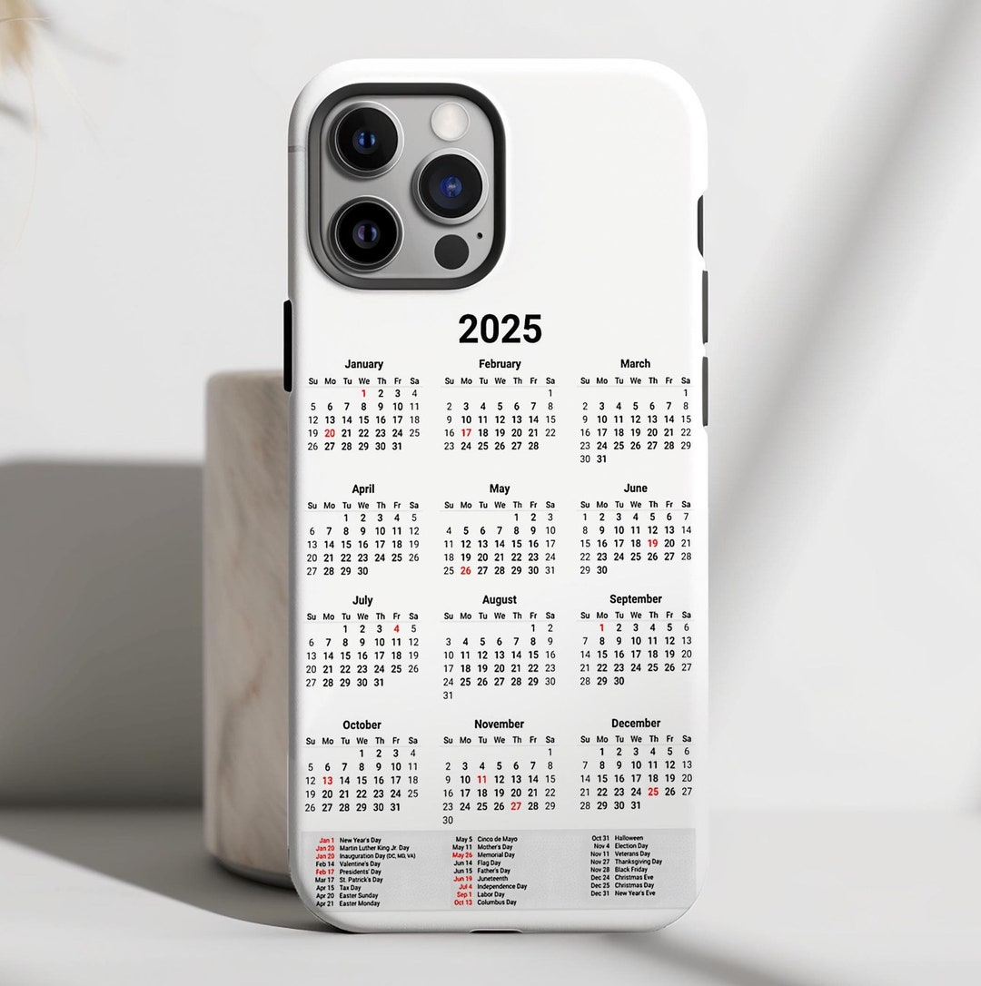 2025 Calendar Phone Case for Iphone, Samsung, Pixel - Minimalist Date ...
