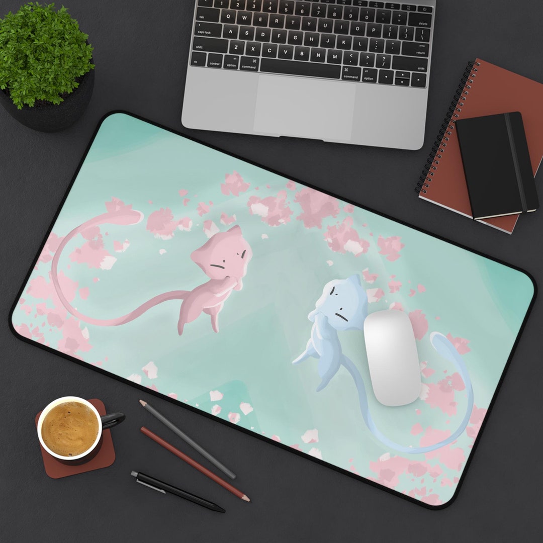 Mew + Shiny Mew Desk Mat Playmat | Mouse Pad | for Men, Women, Kids ...