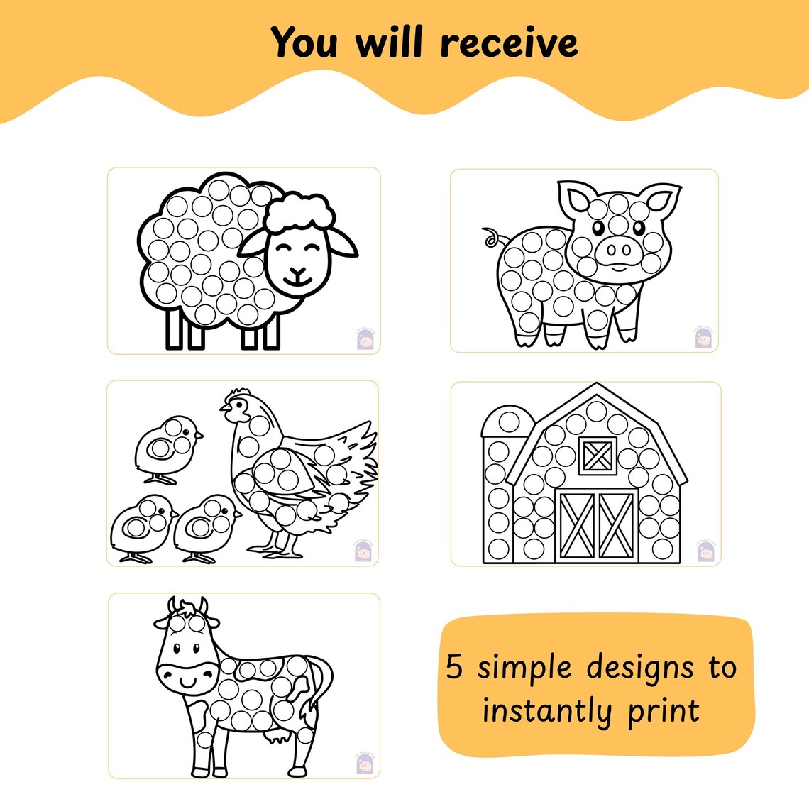 Printable Farm Animals Dot Marker Worksheet: Fine Motor Skills Activity ...