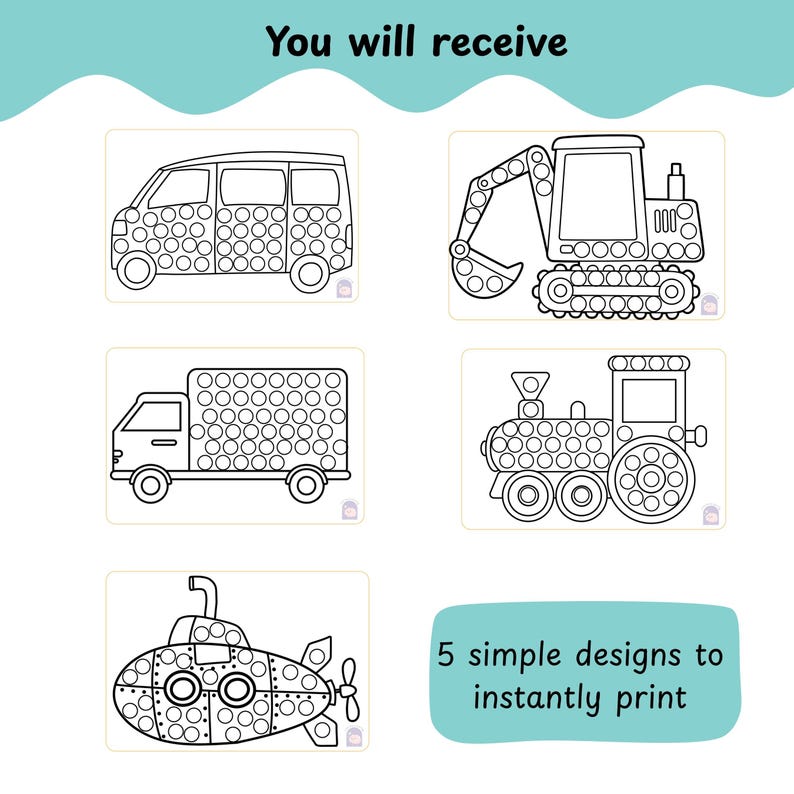 Printable Vehicle Dot Marker Worksheets: Fine Motor Skills Activity ...