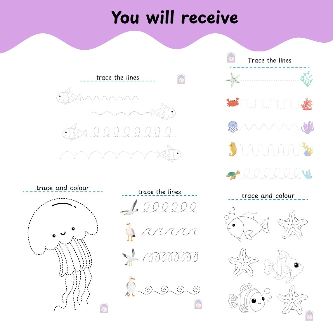 Printable Ocean Tracing Worksheets: Preschool Learning, Fine Motor ...