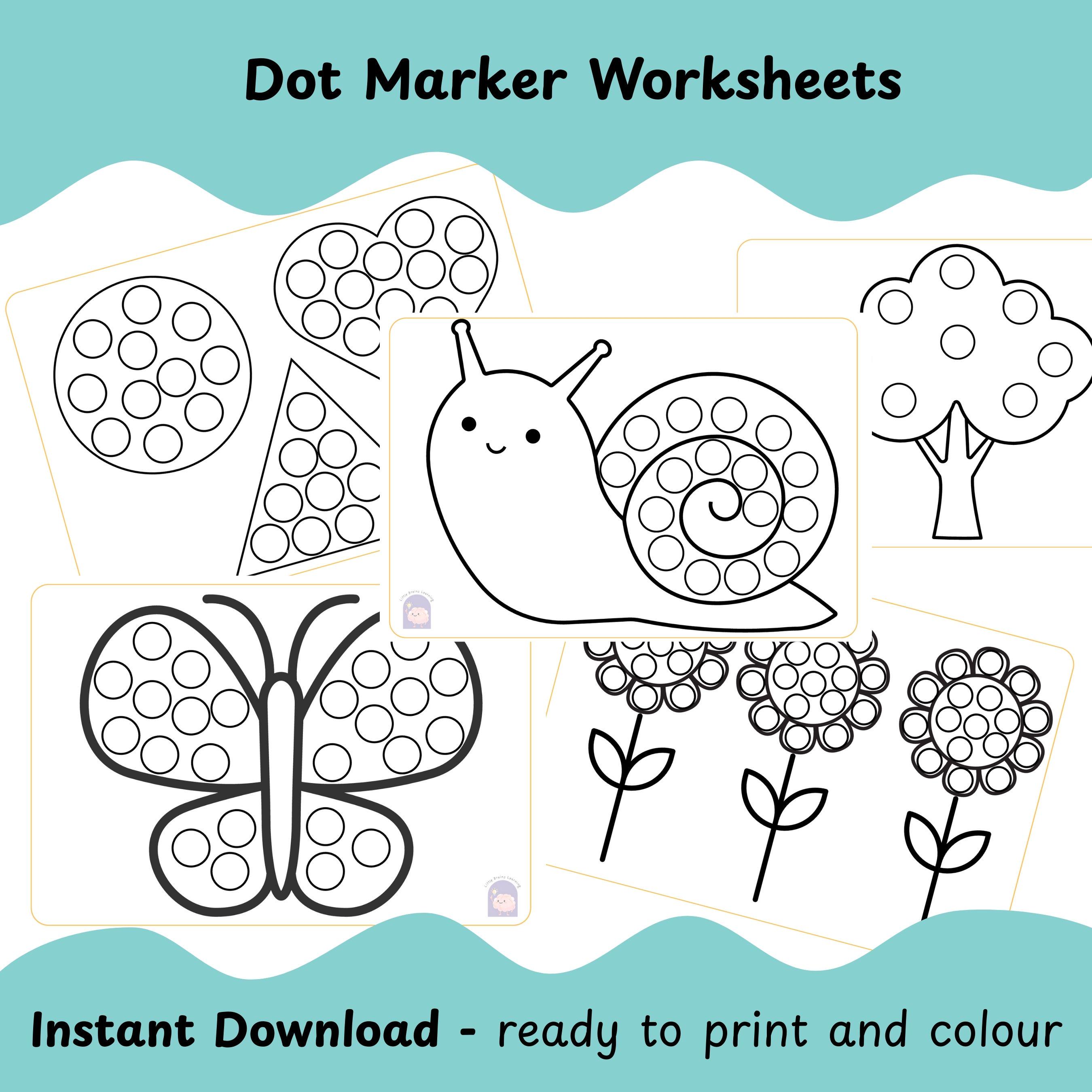 Printable Dot Marker Worksheet: Fine Motor Skills Preschool Activity ...