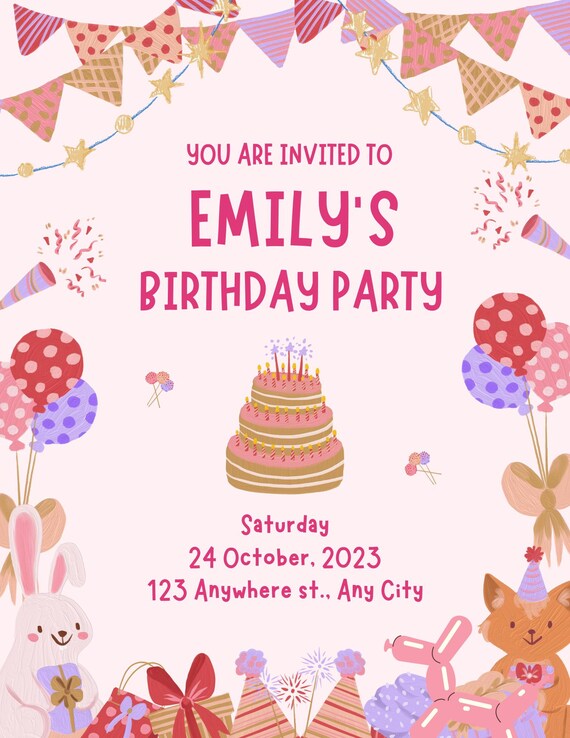 Pre made birthday invitations store