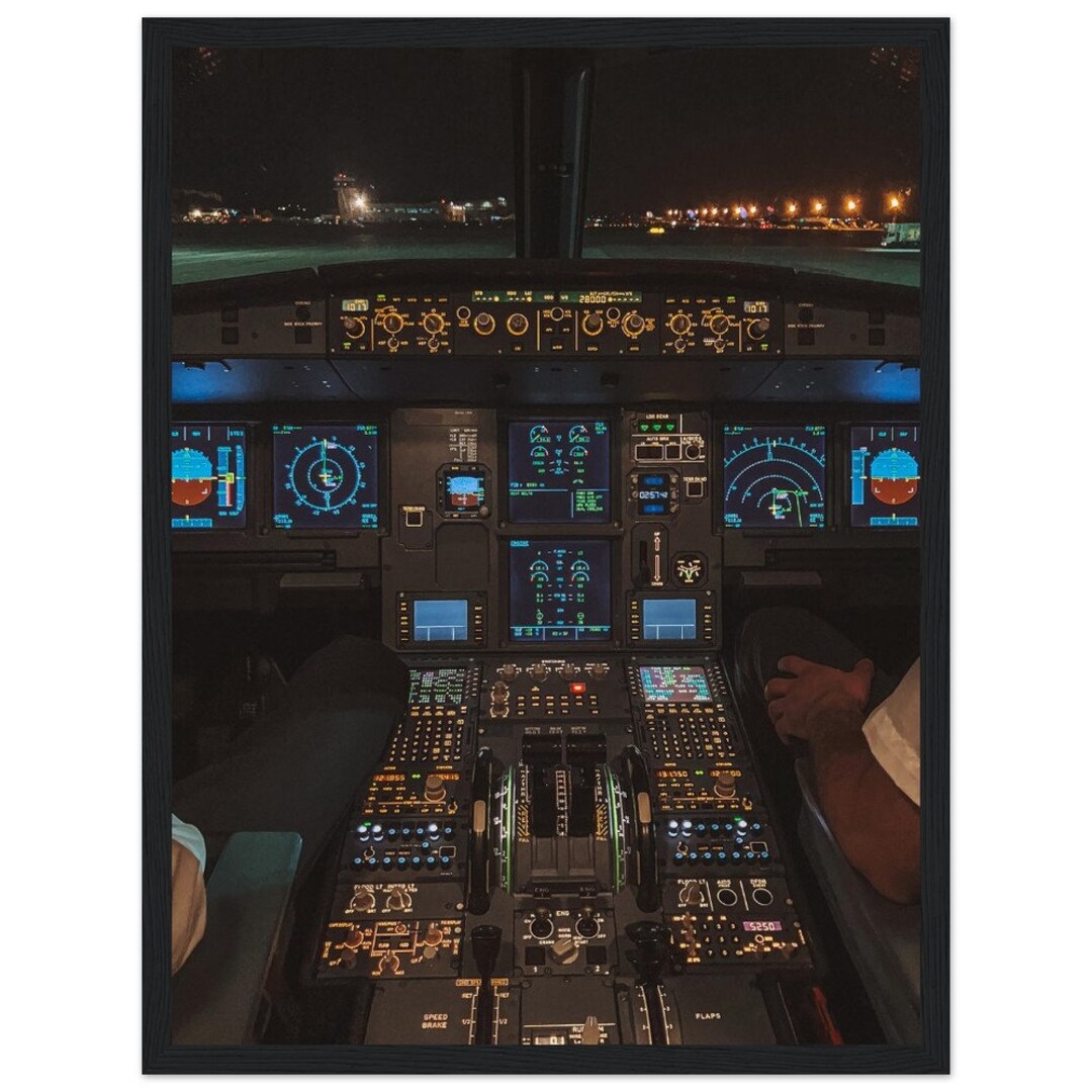 Airbus A320 Neo Cockpit Wall Art - Wooden Framed Poster 30x40 Cm ...