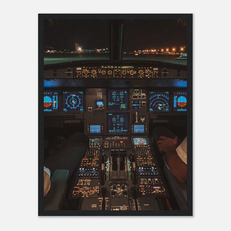 Airbus A320 Neo Cockpit Wall Art Wooden Framed Poster 30x40 Cm / 12x16 ...