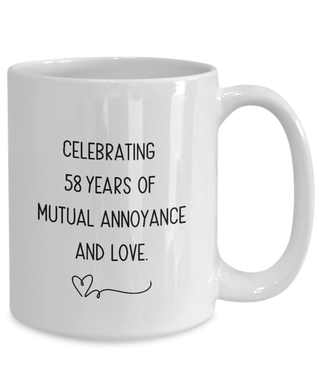 Celebrating 58 Years, 58th Anniversary for Husband or Wife, Funny Gag ...