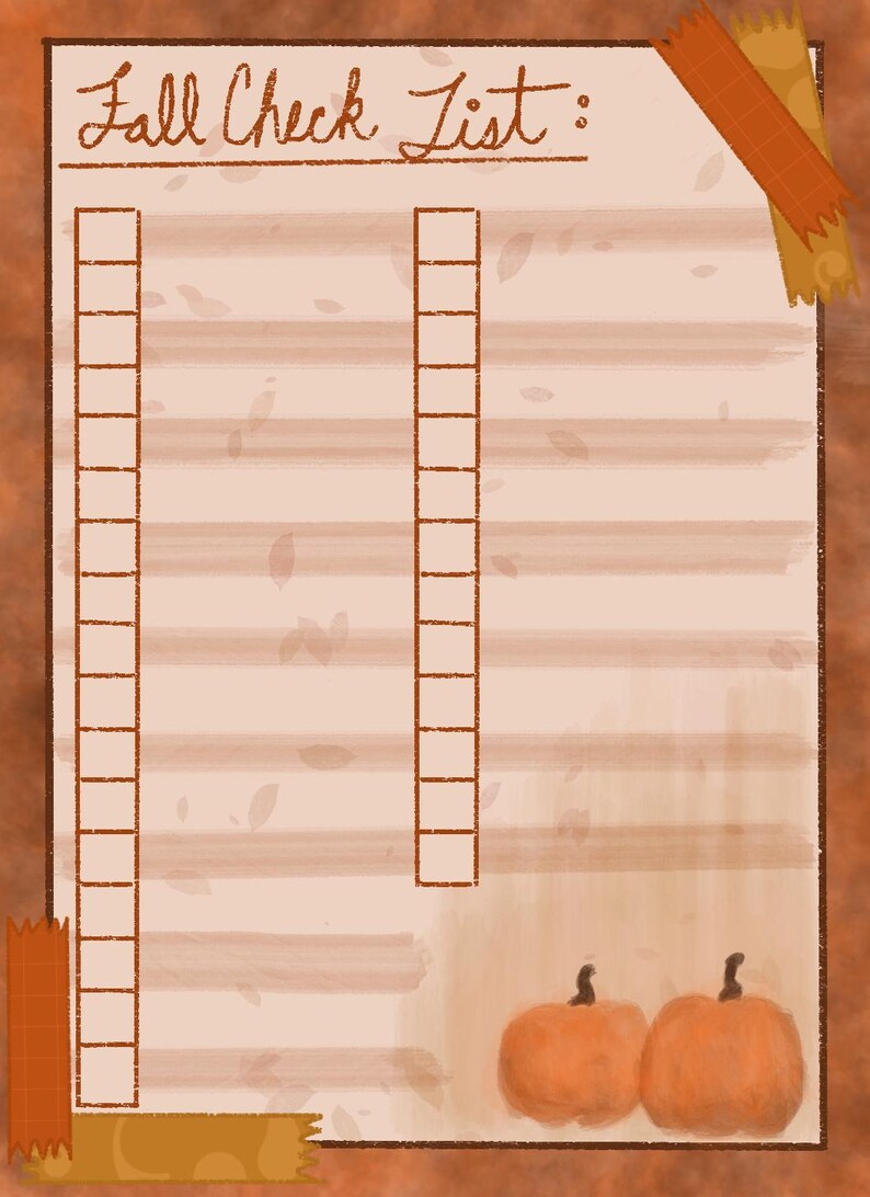 Fall Check List - Etsy