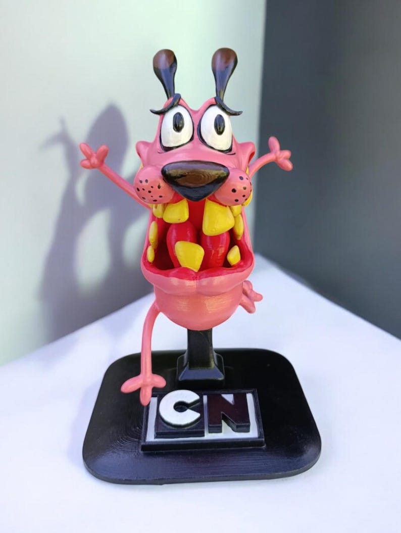 Courage the Cowardly Dog Figure, 3D Print Fanart, Airbrush Painted ...