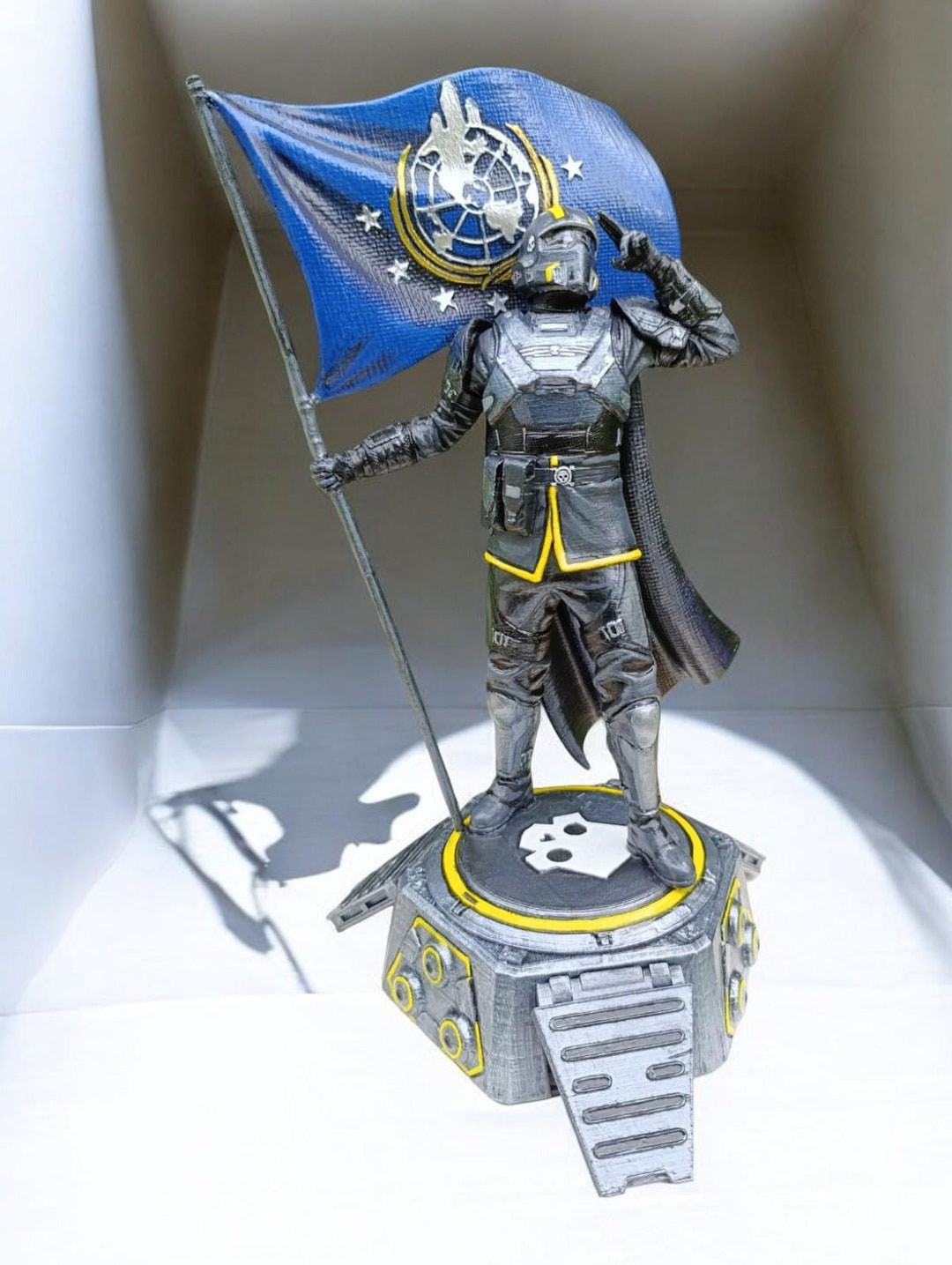 Helldiver Soldier Fanart 3D Print Airbrushed Figure, Hand Painted Video ...