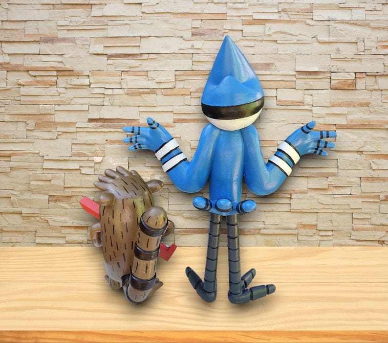 Figura Mordecai Y Rigby, Fanart Impresión 3D, Pintada Con Aerógrafo ...