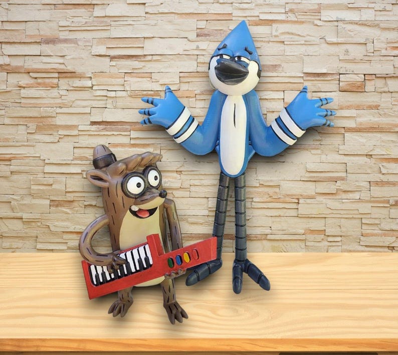 Figura Mordecai Y Rigby, Fanart Impresión 3D, Pintada Con Aerógrafo ...