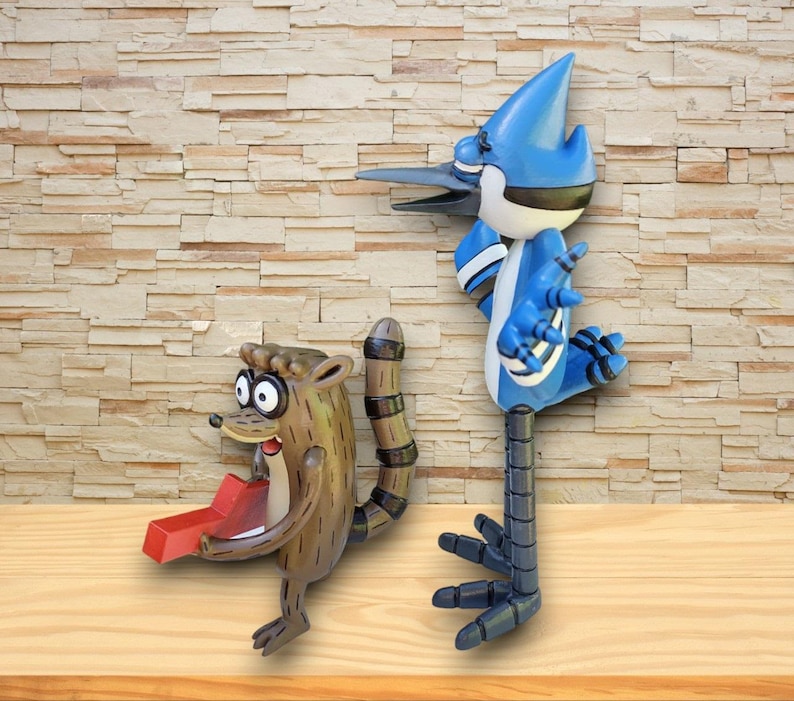 Mordecai and Rigby Figure, 3D Printed Fanart, Airbrush Painted ...