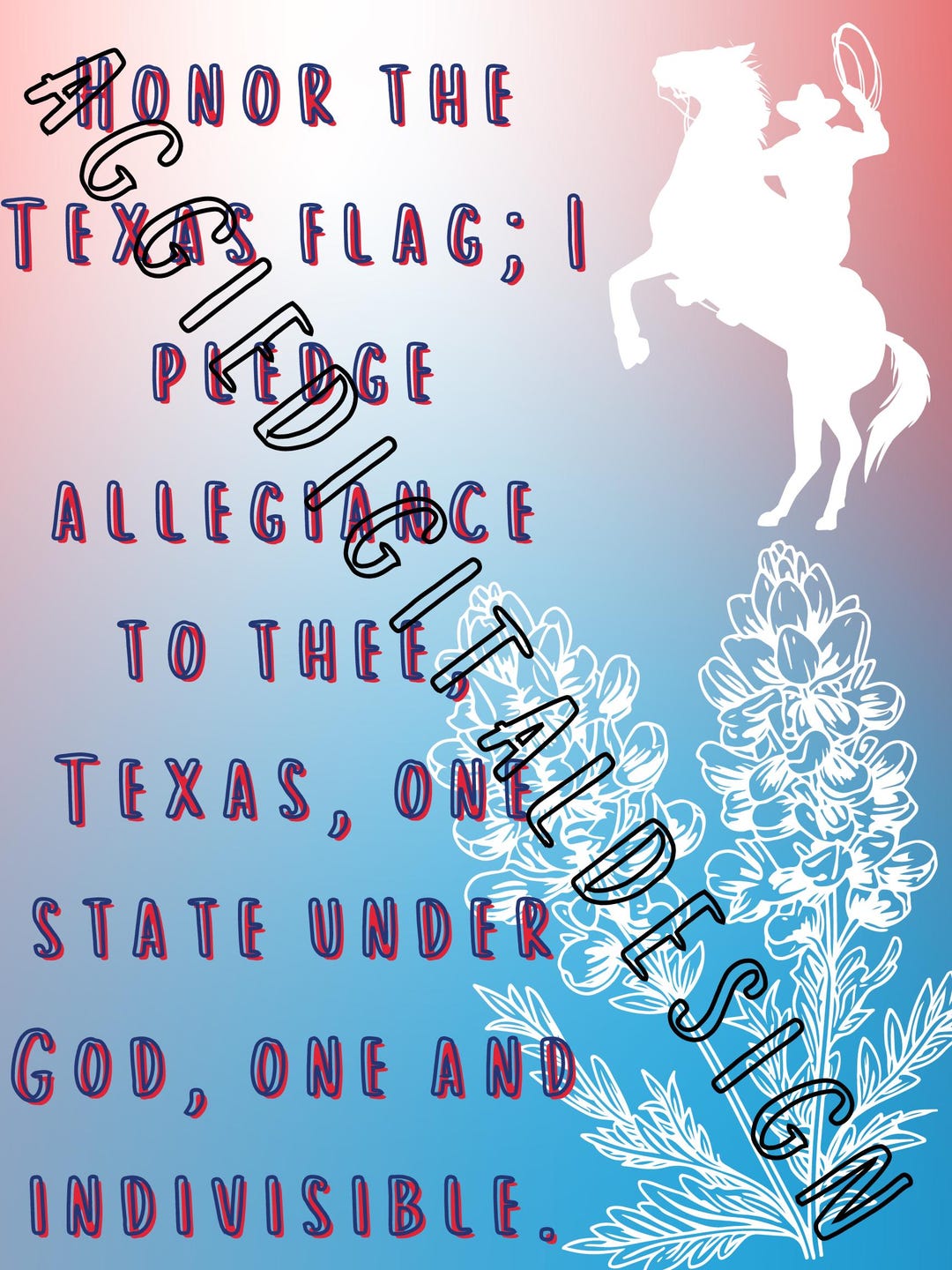 Texas Pledge Poster for Patriotic Classroom Decor, Social Studies ...