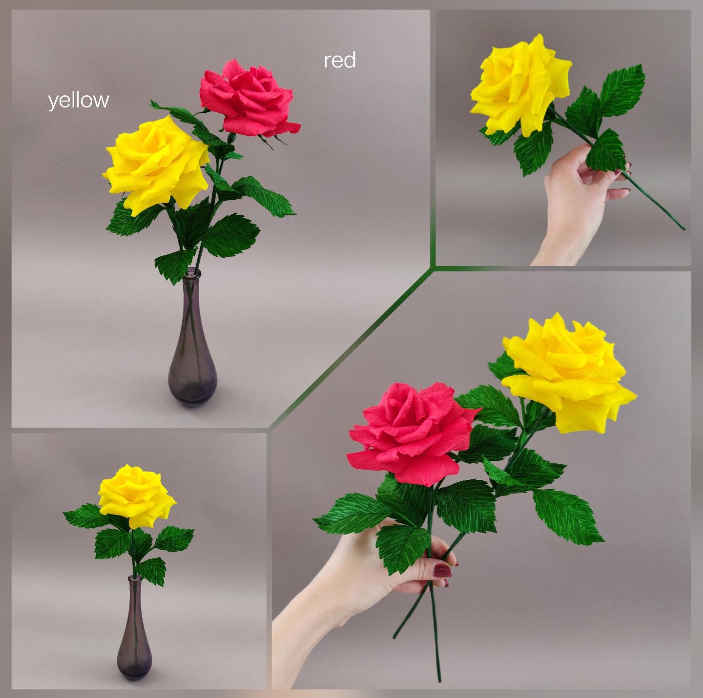 Paper Rose Tutorial, Crepe Paper Rose Templates, Step by Step Video ...