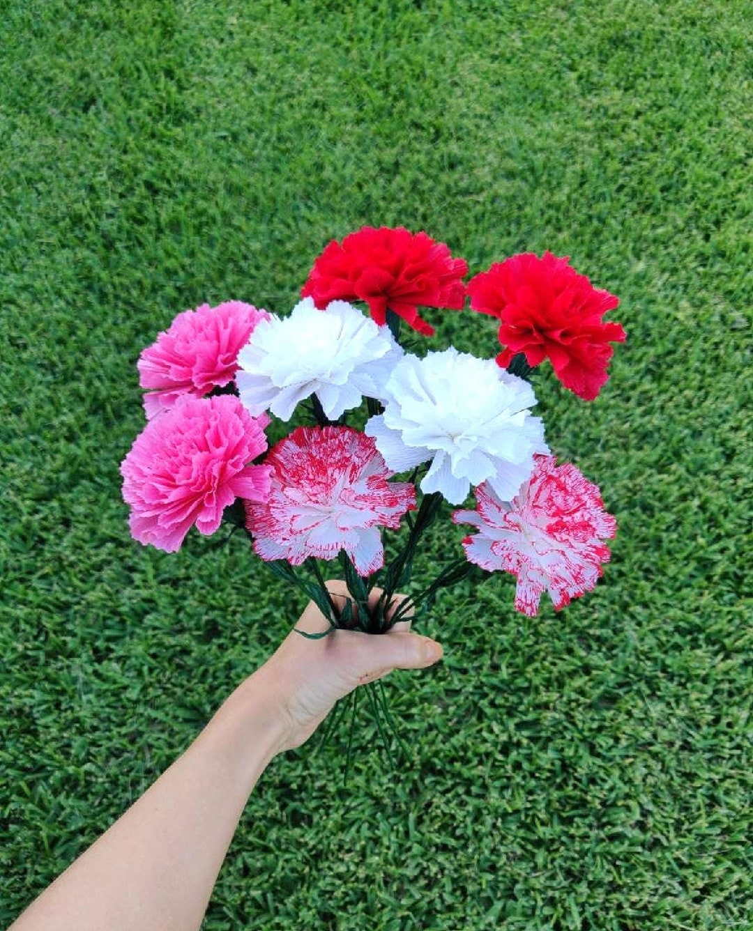 Paper Peppermint Carnation Tutorial, Carnation Templates, Step by Step ...