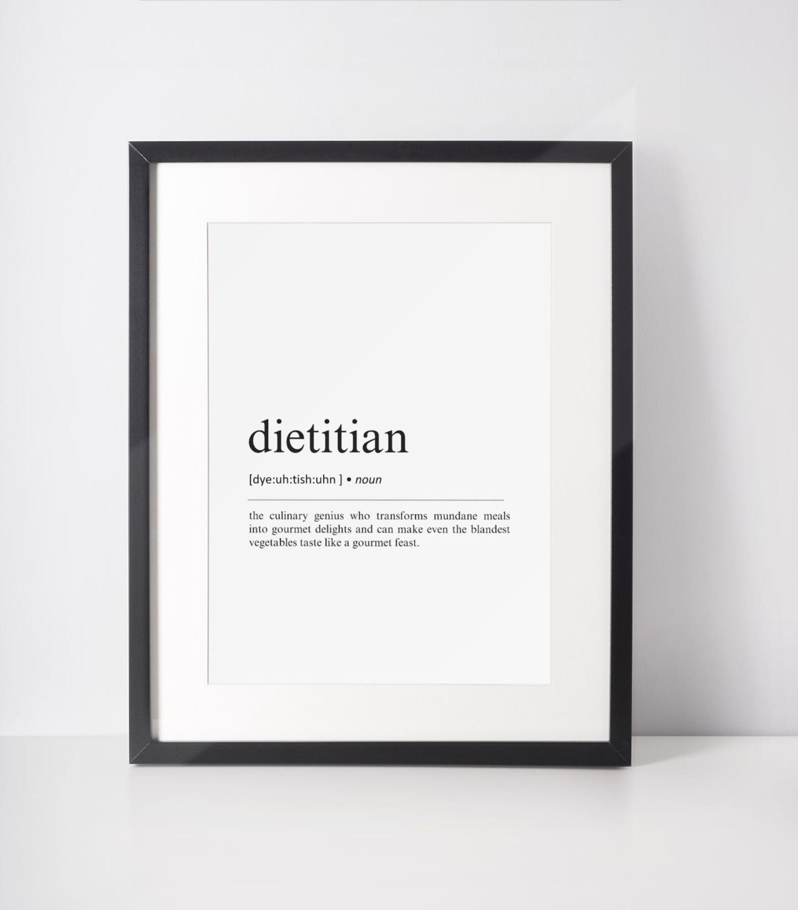 Dietitian Definition Print, Culinary, Dietitian Digital Download ...