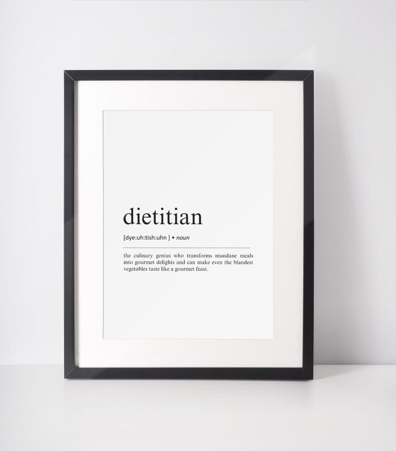 Dietitian Definition Print, Culinary, Dietitian Digital Download ...
