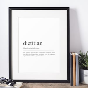 Dietitian Definition Print, Culinary, Dietitian Digital Download ...