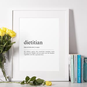Dietitian Definition Print, Culinary, Dietitian Digital Download ...