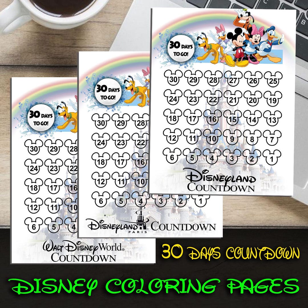 Mickey Trip Countdown 30 Days to Vacation, 30 Days Vacation Countdown ...