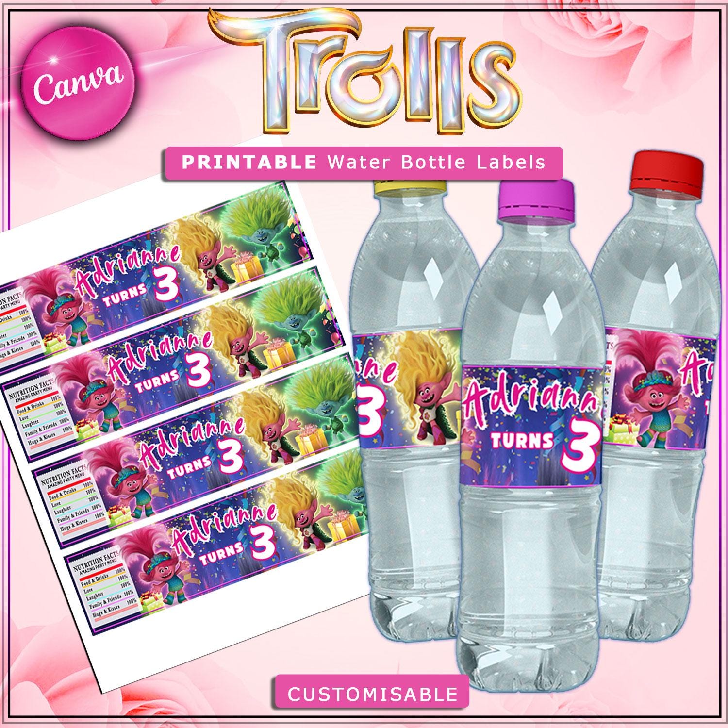 Editable Birthday Party Labels Bundle: Water Bottle, Chips, Caprisun ...