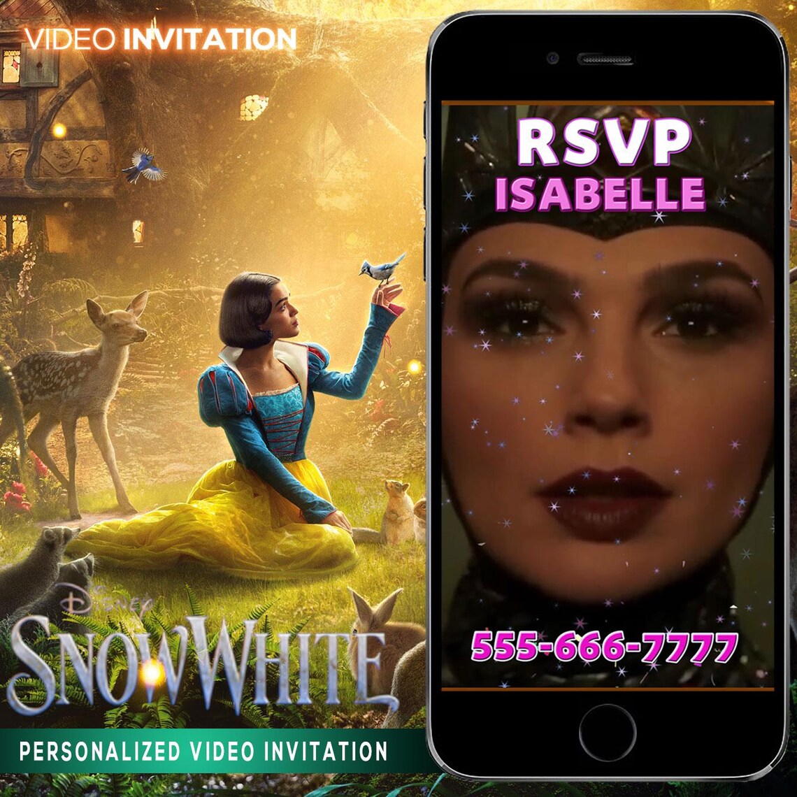 Snow White Invitation, Snow White Birthday Invitation, Snow White, Snow ...