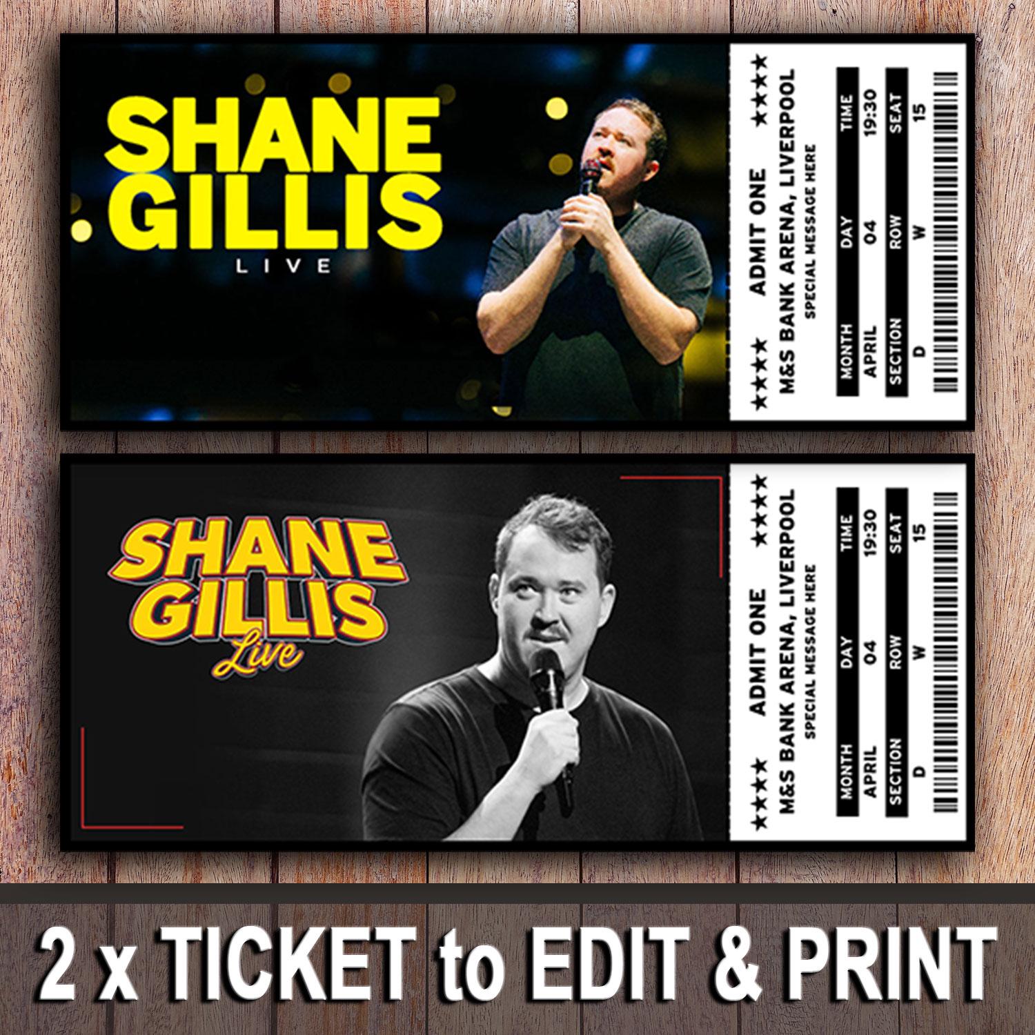 Shane Gillis Live Tour Ticket: Personalized Comedy Show Gift (CANVA Download) - Etsy