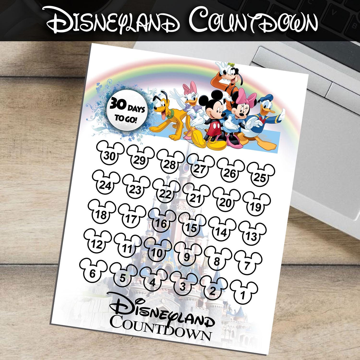 Mickey Trip Countdown 30 Days to Vacation, 30 Days Vacation Countdown ...