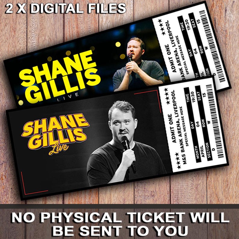 Canva Editable Shane Gillis Ticket Live Tour, Personalized Live Comedy ...